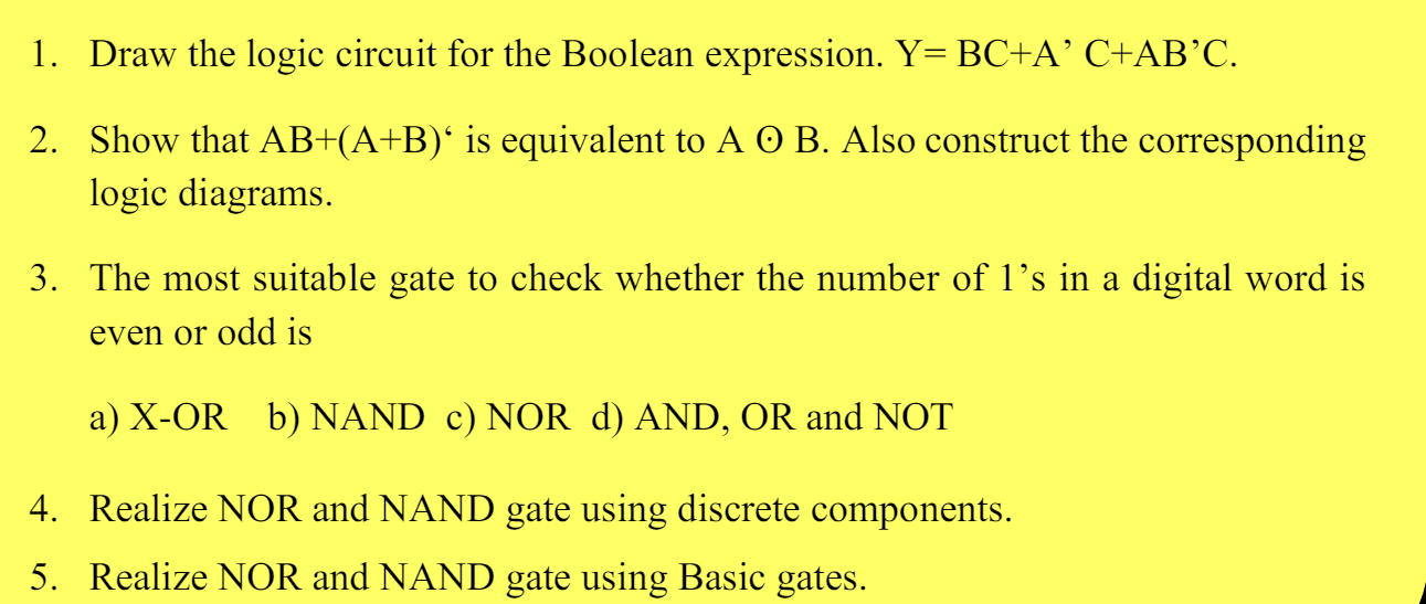 Solved Draw the logic circuit for the Boolean expression. | Chegg.com