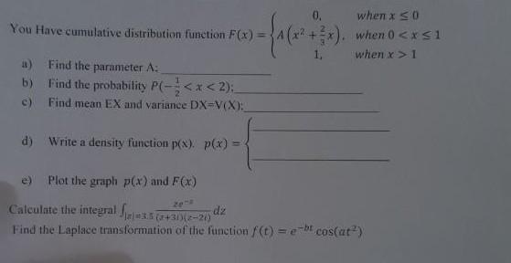 Solved You Have cumulative distribution function | Chegg.com