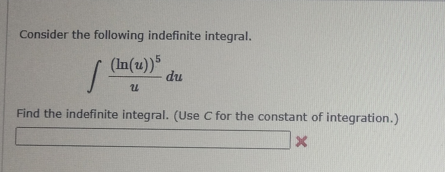 Solved Consider the following indefinite | Chegg.com
