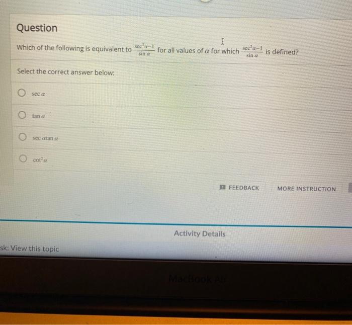 Solved Question 1 sec-a-1 seca-1 Which of the following is | Chegg.com