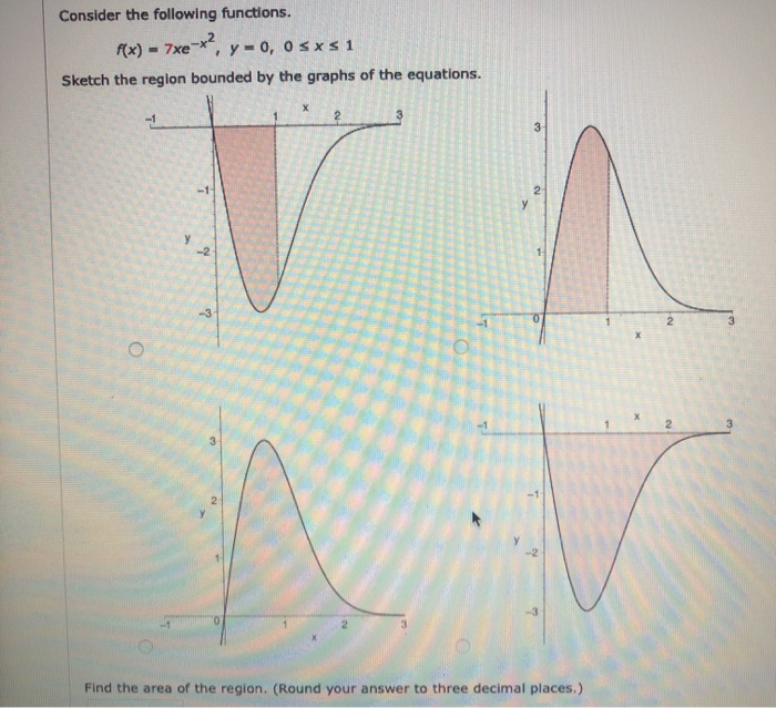 Solved Consider The Following Functions F X 7xe X2 Y