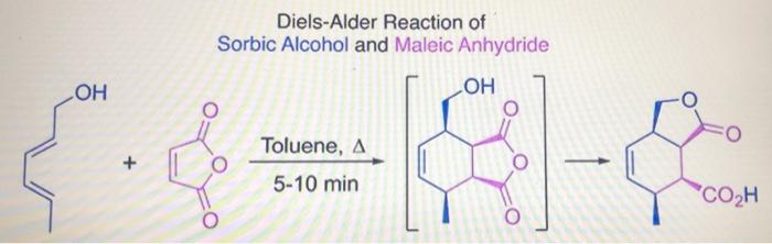 Solved Diels-Alder Reaction: sorbic alcohol and maleic | Chegg.com