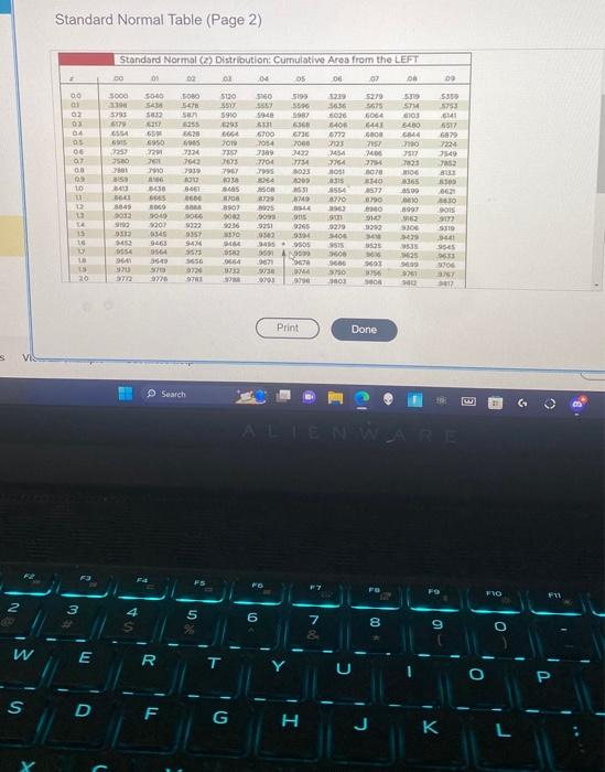 Solved Find the indicated critical value. z0.07 Click to | Chegg.com