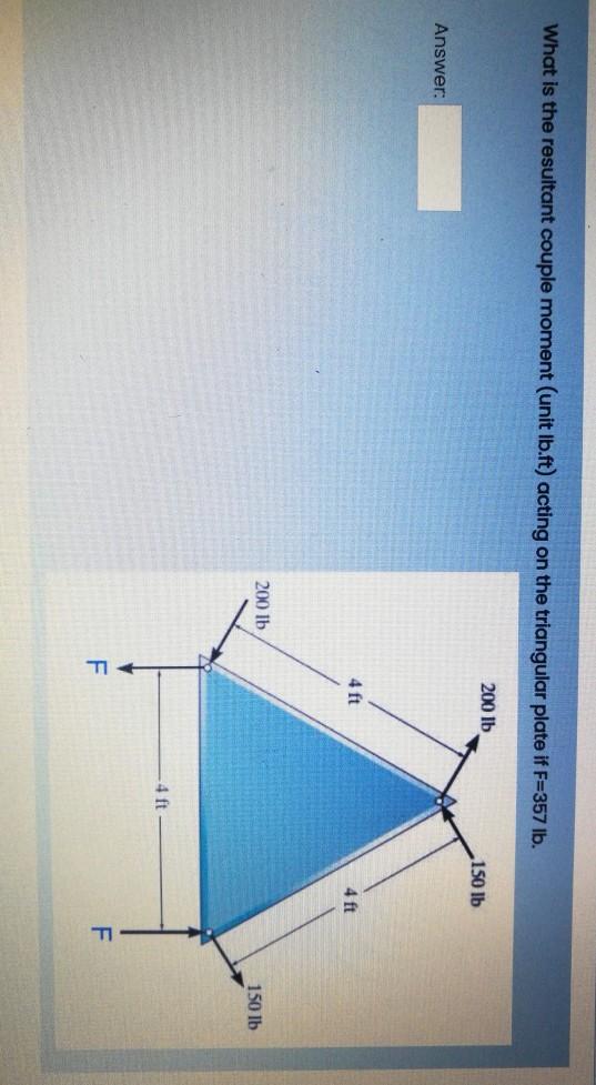 Solved What is the resultant couple moment (unit Ib.ft) | Chegg.com