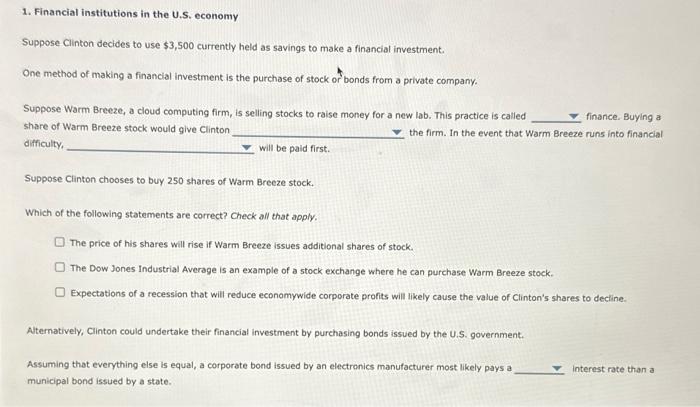 Solved Suppose Ciinton decides to use $3,500 currently held | Chegg.com