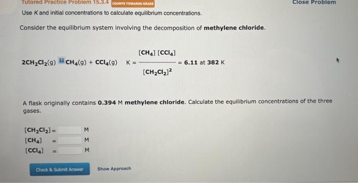 Solved Use K and initial concentrations to calculate | Chegg.com
