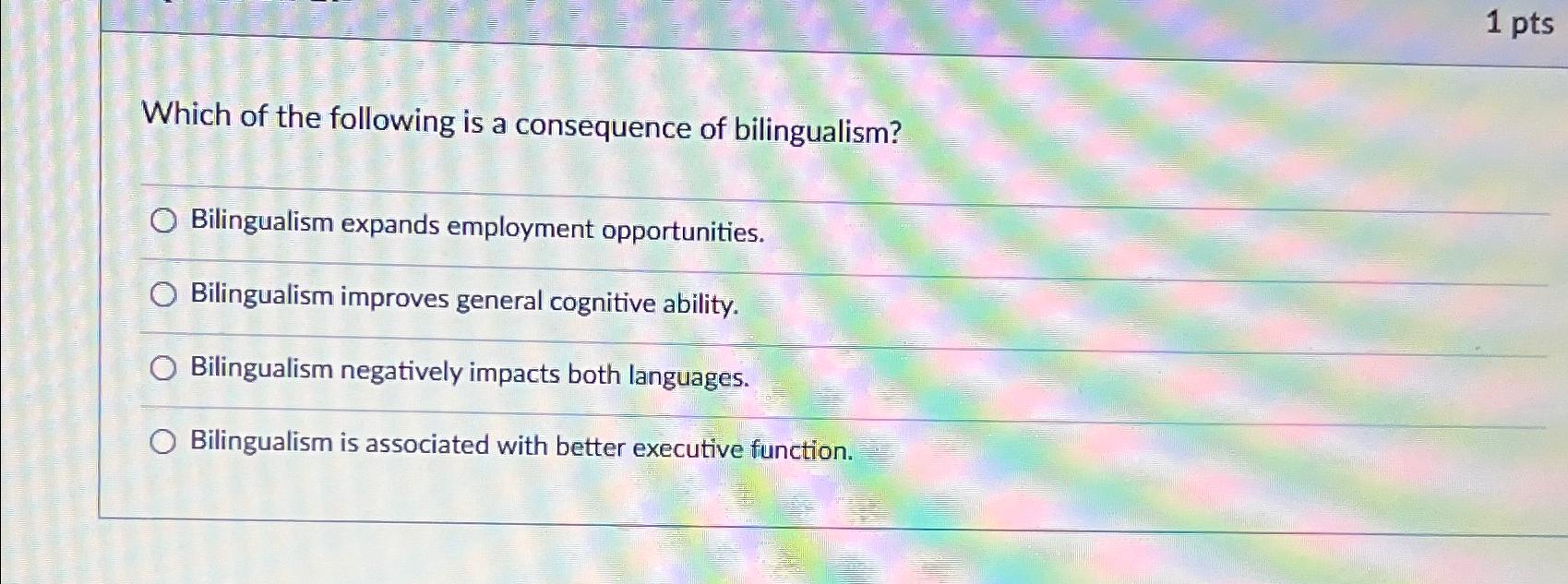 Solved Which of the following is a consequence of | Chegg.com