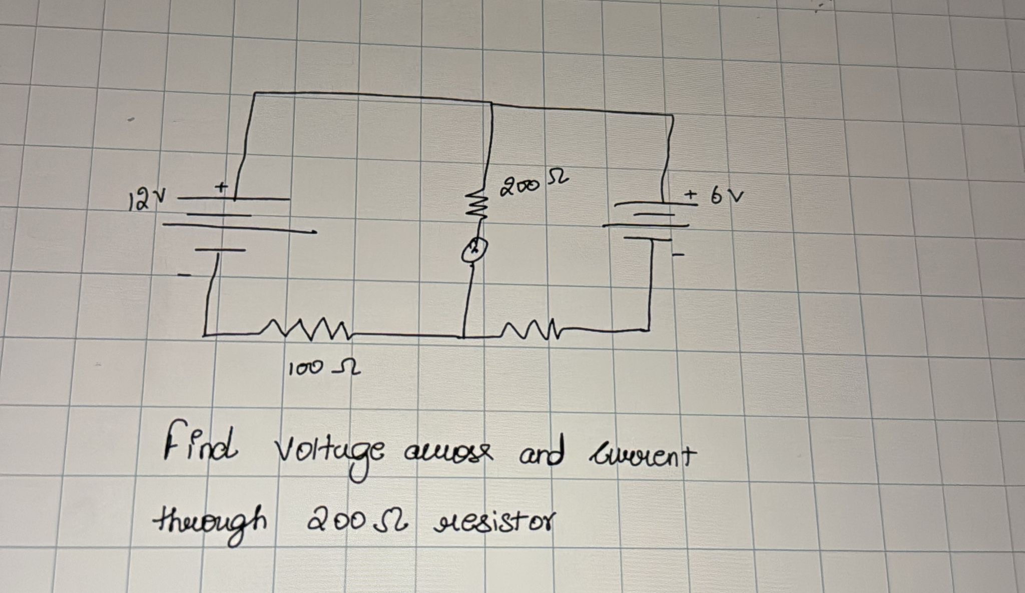 Solved Find voltage across and current through 200Ω | Chegg.com