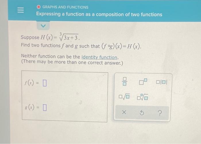 Solved = O GRAPHS AND FUNCTIONS Expressing a function as a | Chegg.com