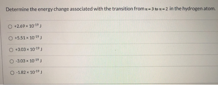 Solved Which of the following transitions in a hydrogen | Chegg.com