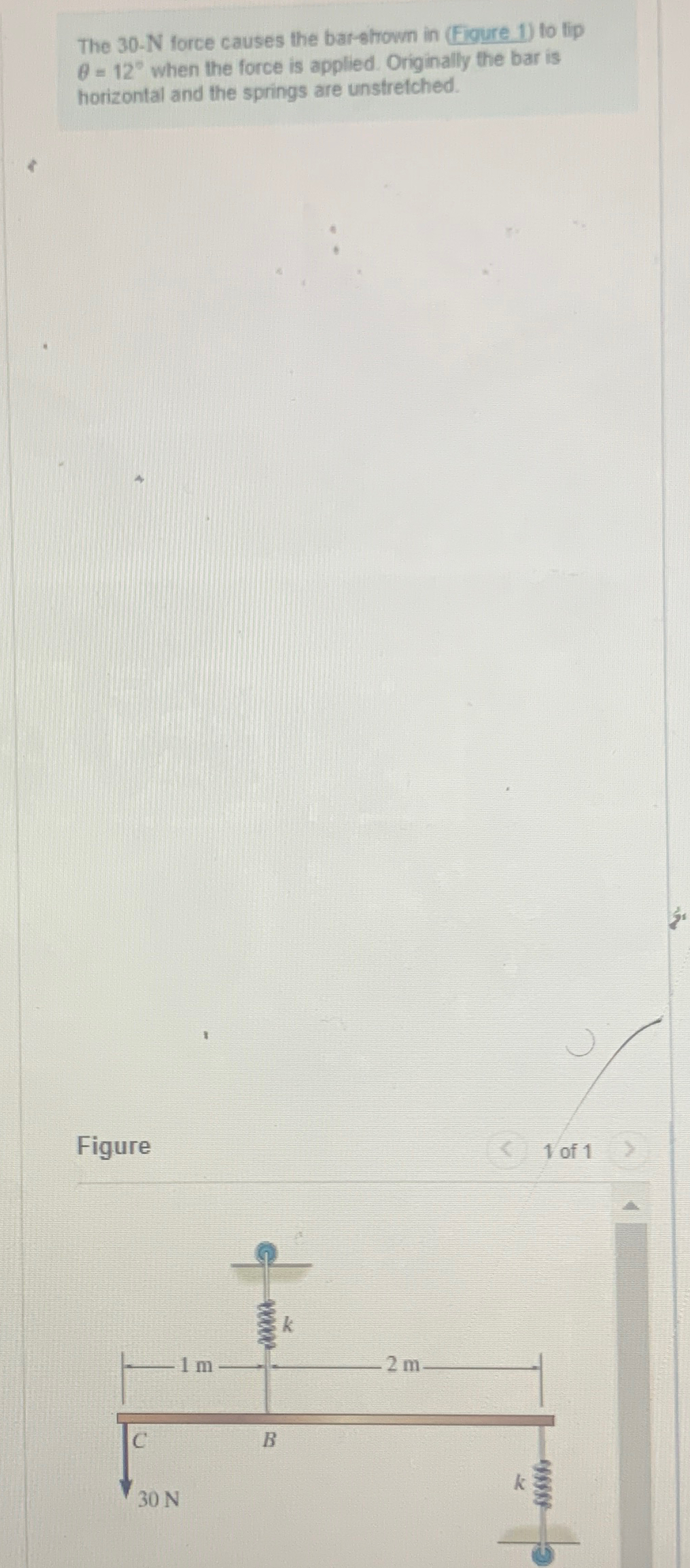 Solved The 30-N ﻿force causes the bar-shown in (Figure 1) | Chegg.com