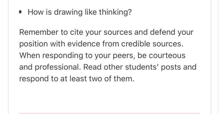 Solved • How is drawing like thinking? Remember to cite your | Chegg.com
