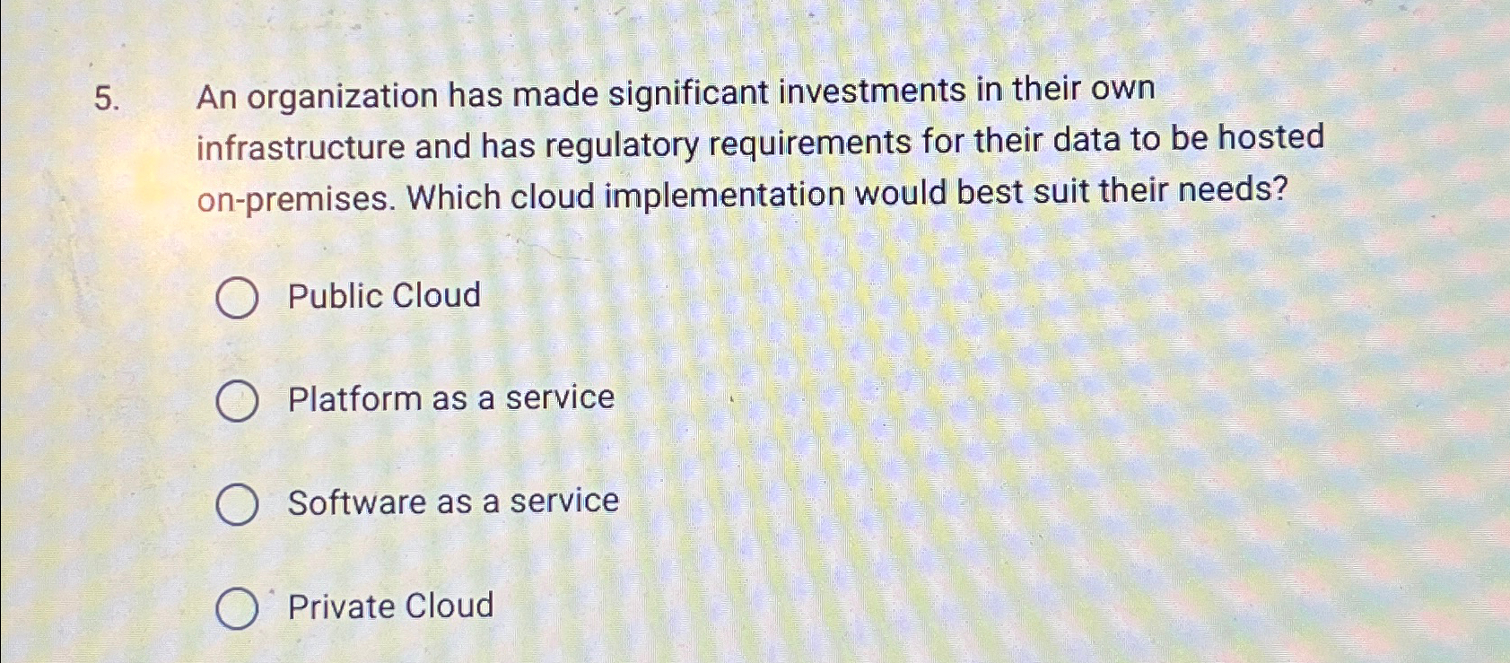 Solved An organization has made significant investments in | Chegg.com