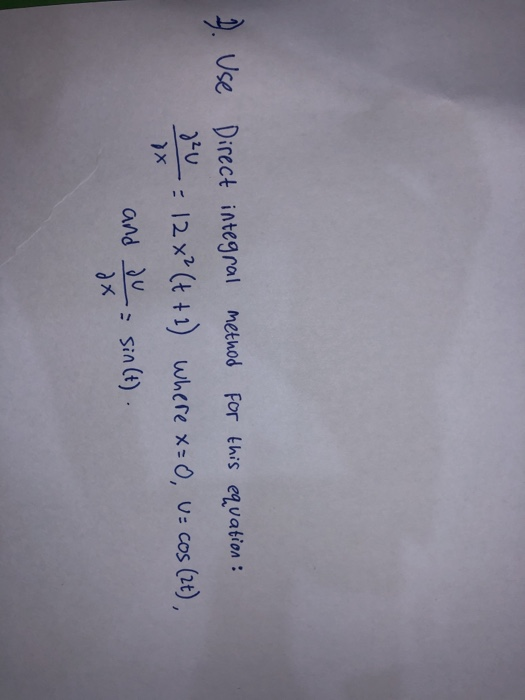 Solved 1. Use Direct integral method for this equation : Jeu | Chegg.com