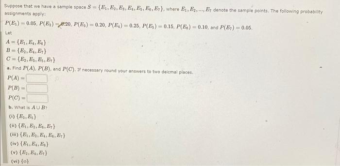 Solved Suppose that we have a sample space | Chegg.com