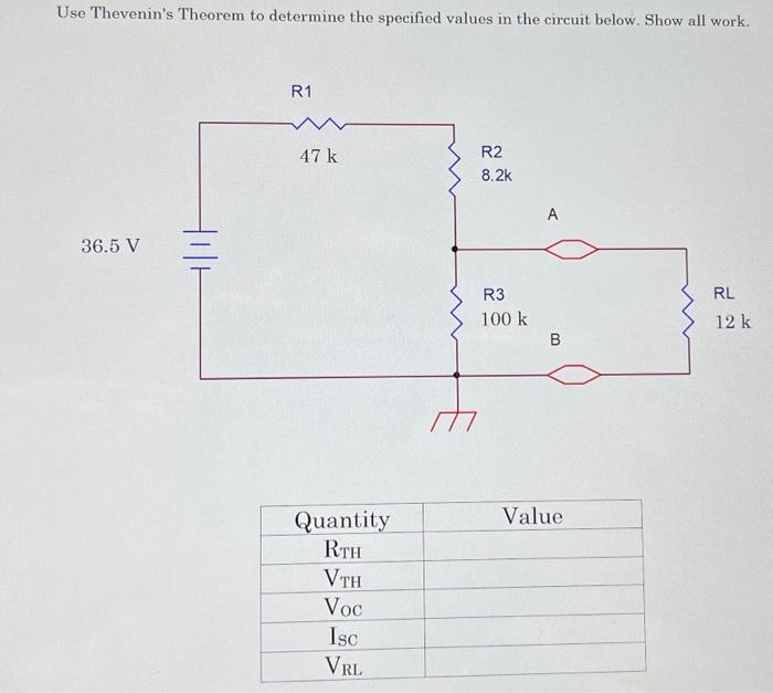 Solved Use Thevenin's Theorem to determine the specified | Chegg.com