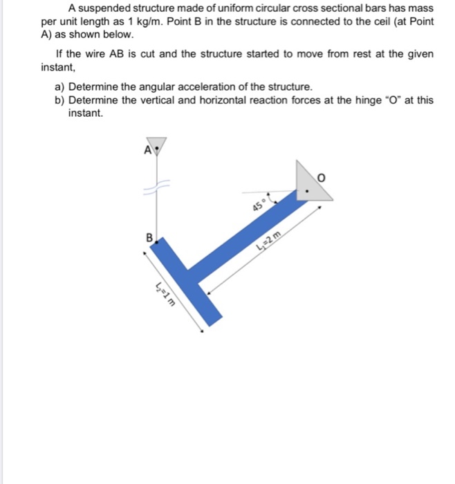 Solved A suspended structure made of uniform circular cross | Chegg.com