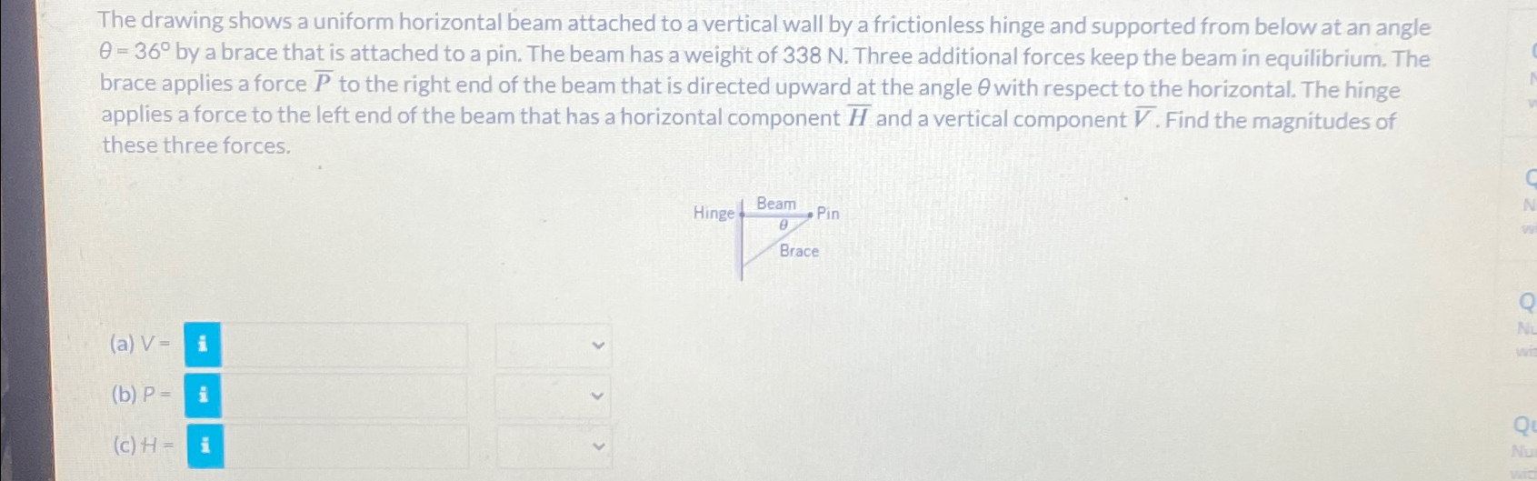 Solved The drawing shows a uniform horizontal beam attached | Chegg.com