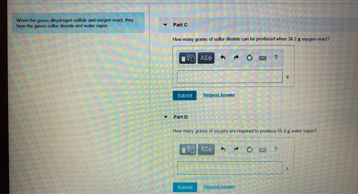 Solved When the gases dihydrogen sulfide and oxygen react, | Chegg.com