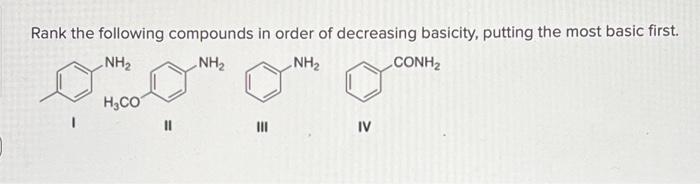 Solved Rank the following compounds in order of decreasing | Chegg.com