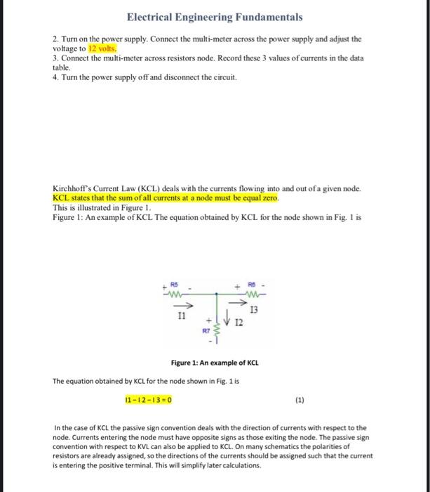 Solved Lab \#4b-Verification of Kirchhoff's Current Law | Chegg.com