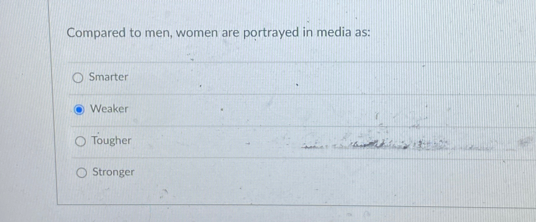 Solved Compared to men, women are portrayed in media | Chegg.com