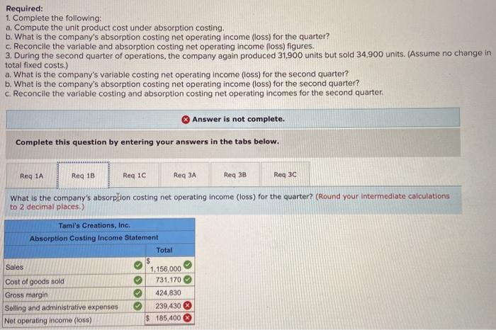 Solved Problem 6-23 (Algo) Absorption and Variable Costing; | Chegg.com