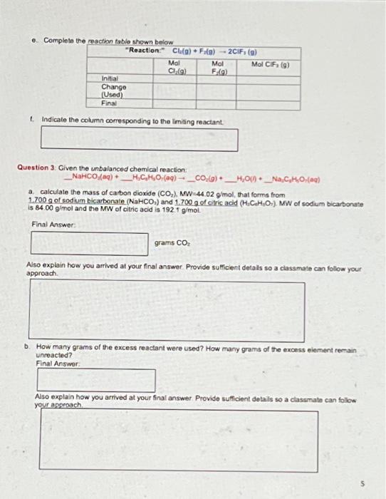 Solved Chemists refor to the reactant which limits the | Chegg.com