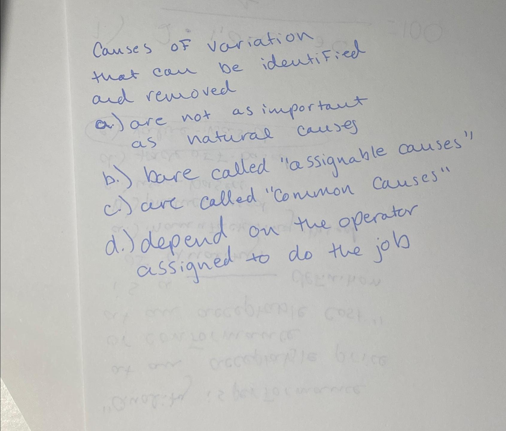 Solved Canses of variation that can be identified and | Chegg.com