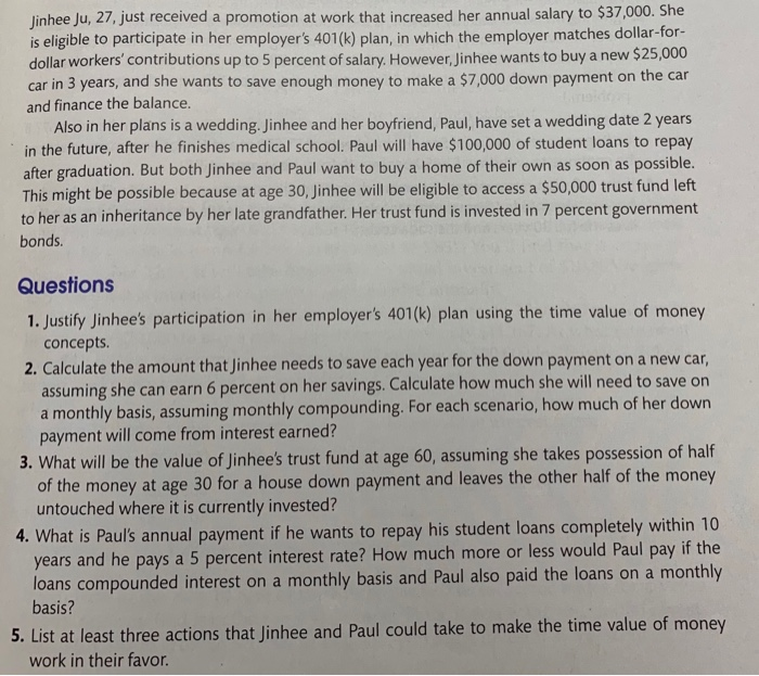 Jinhee Ju, 27, just received a promotion at work that | Chegg.com