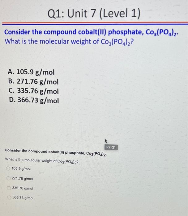 Solved Consider the compound cobalt(II) phosphate, | Chegg.com