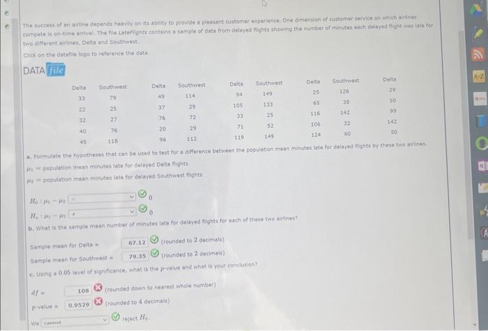 Solved two different airtines, Delta and Southwest: Cici on | Chegg.com