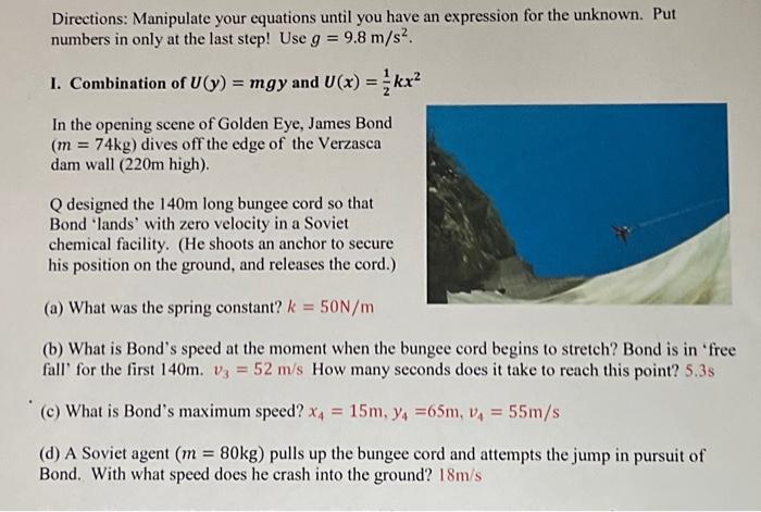 Solved Directions: Manipulate your equations until you have | Chegg.com