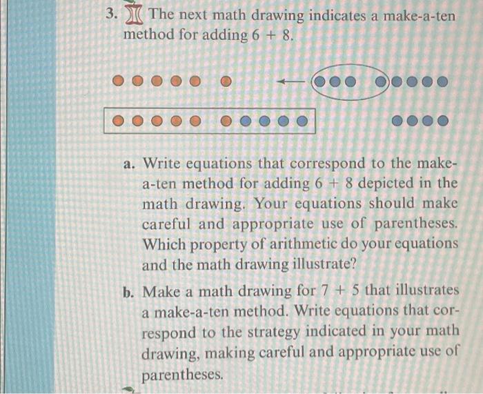 Solved 3. The next math drawing indicates a make-a-ten | Chegg.com