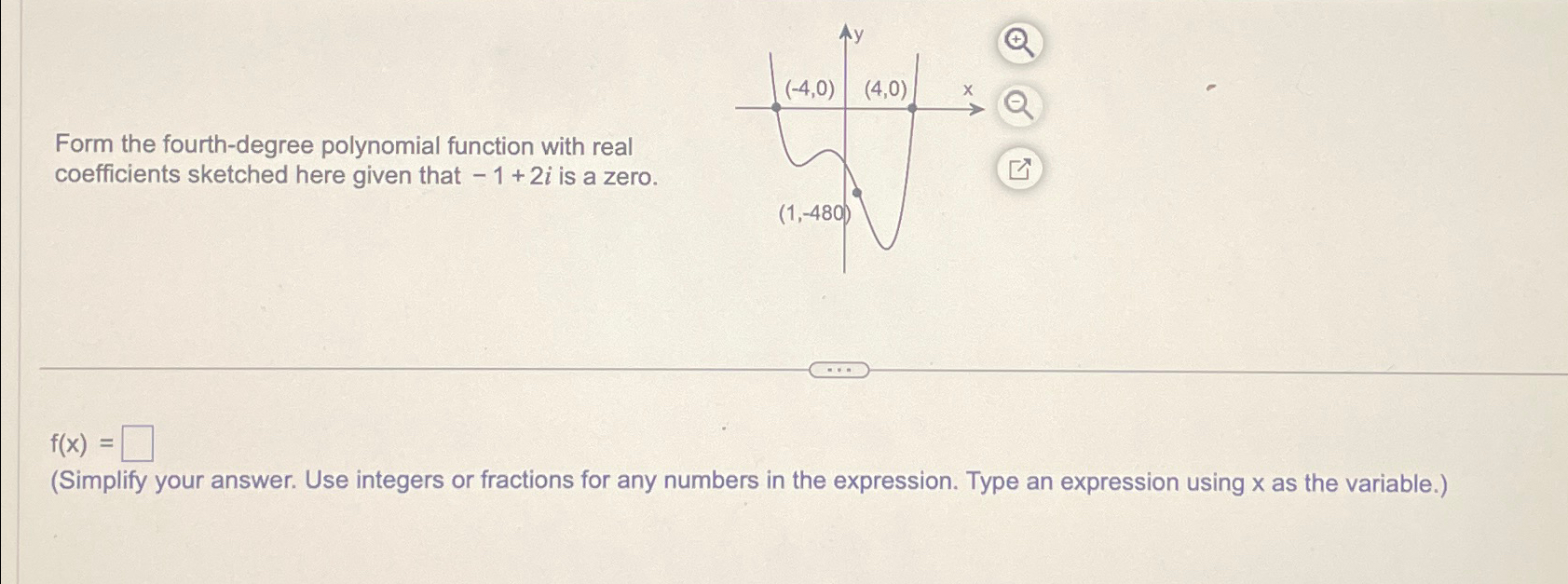 Solved Form the fourth-degree polynomial function with real | Chegg.com