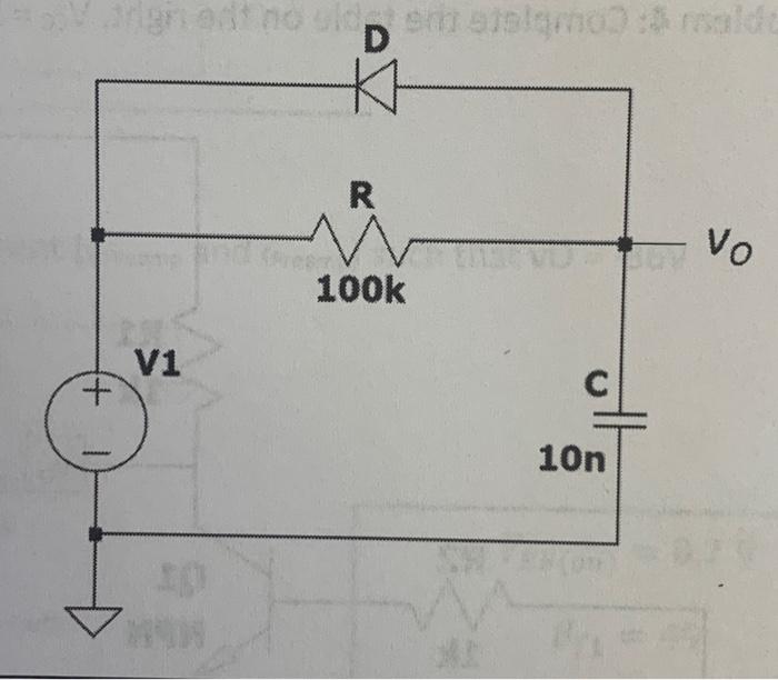 Solved Sketch Vo(t). Diode is ideal | Chegg.com