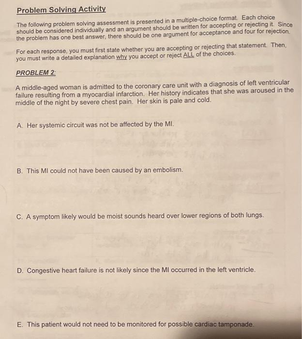 Solved Problem Solving Activity The following problem | Chegg.com