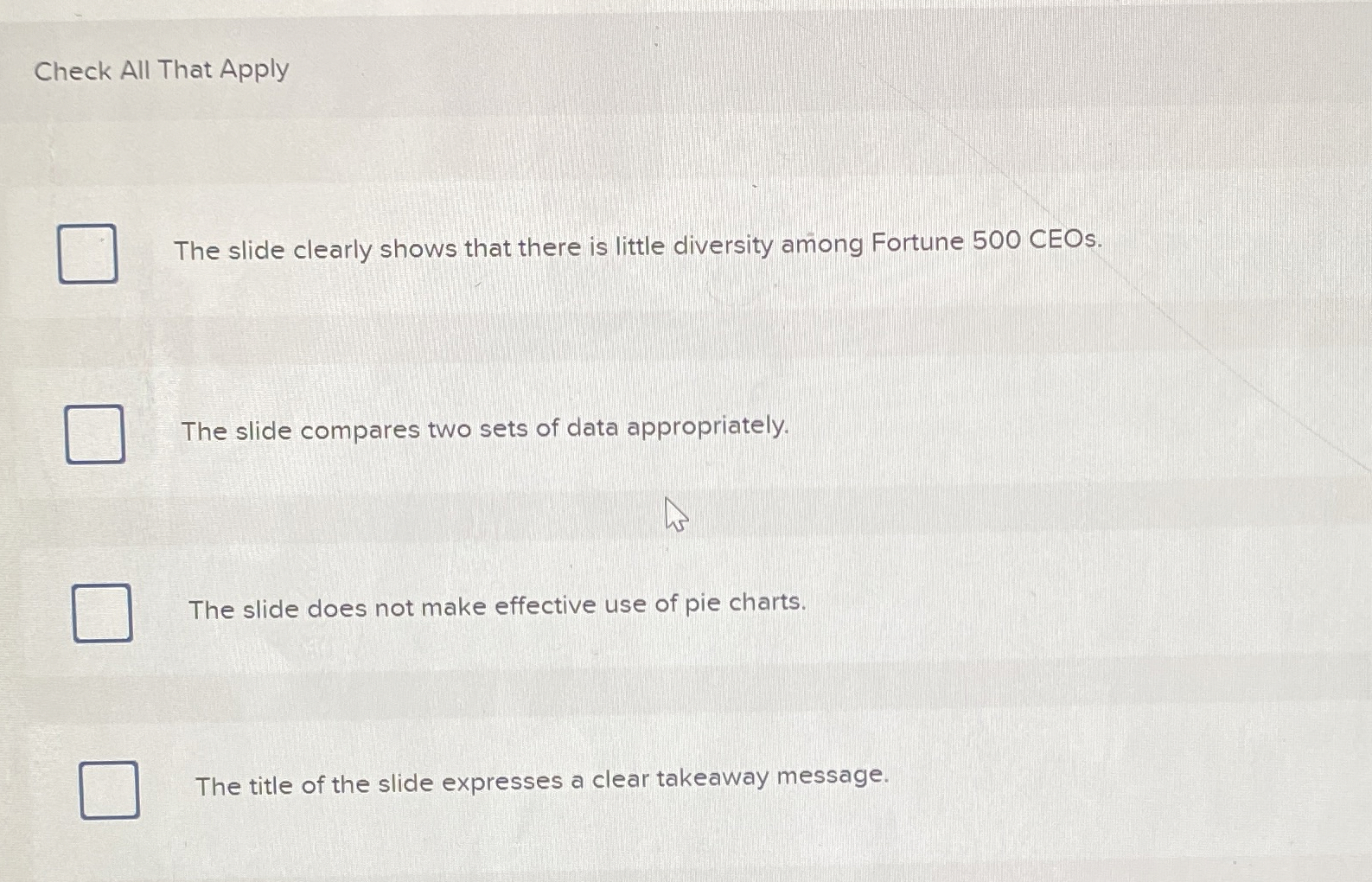 Solved Check All That Apply ﻿The slide clearly shows that | Chegg.com