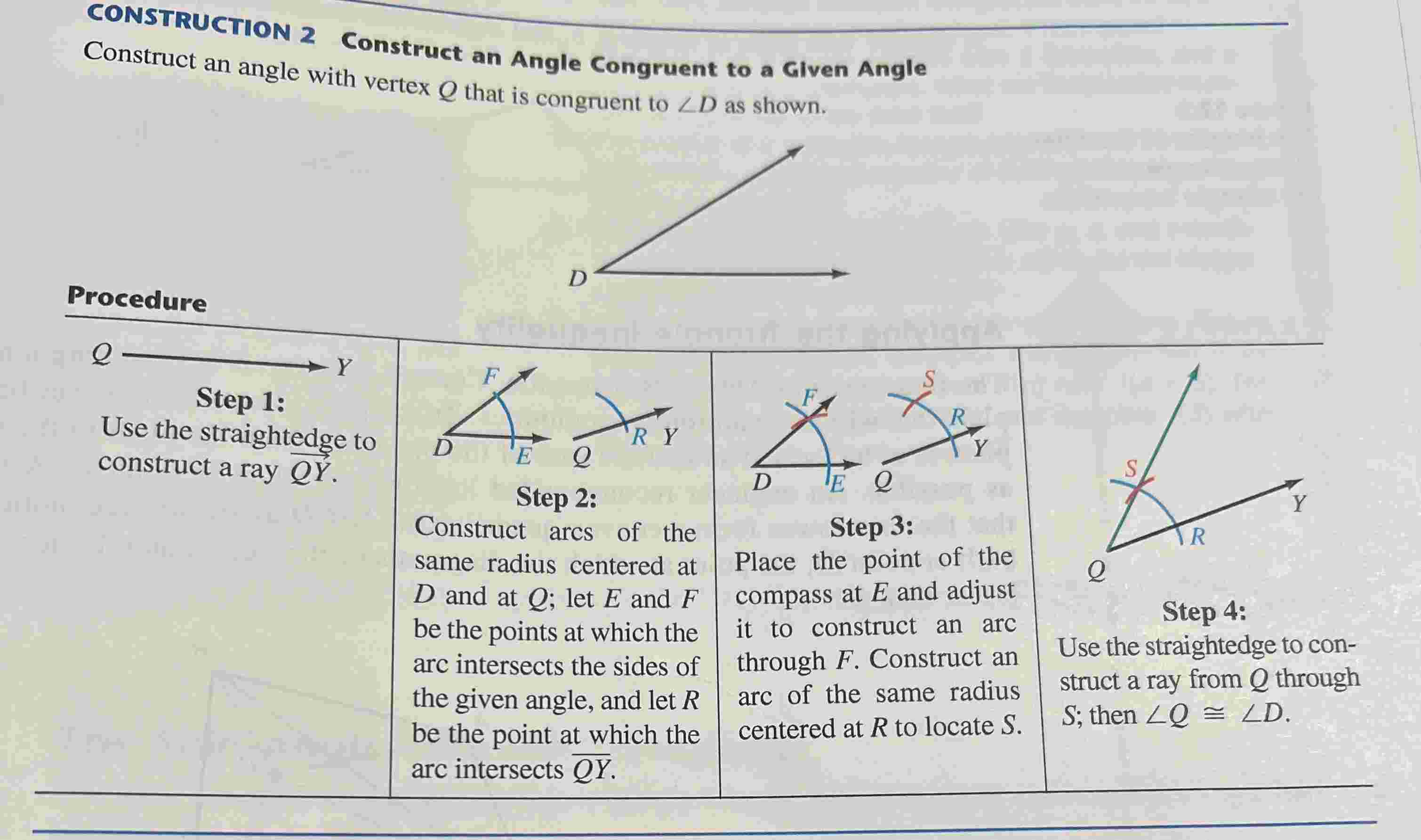 Solved Construction Creating segments, angles, parallel | Chegg.com