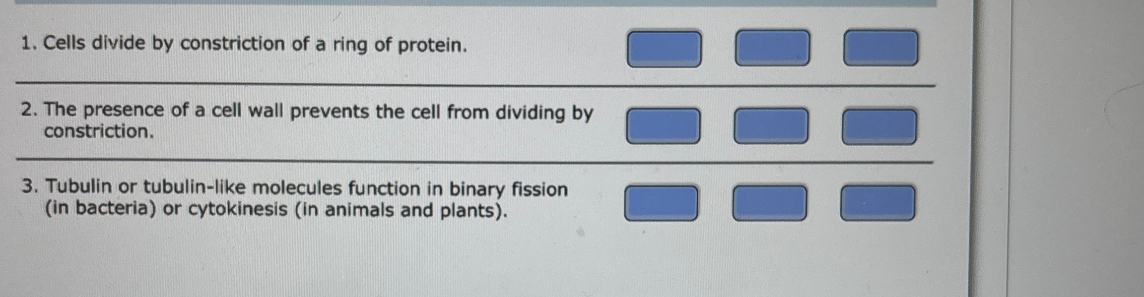 Solved Cells divide by constriction of a ring of protein.The | Chegg.com