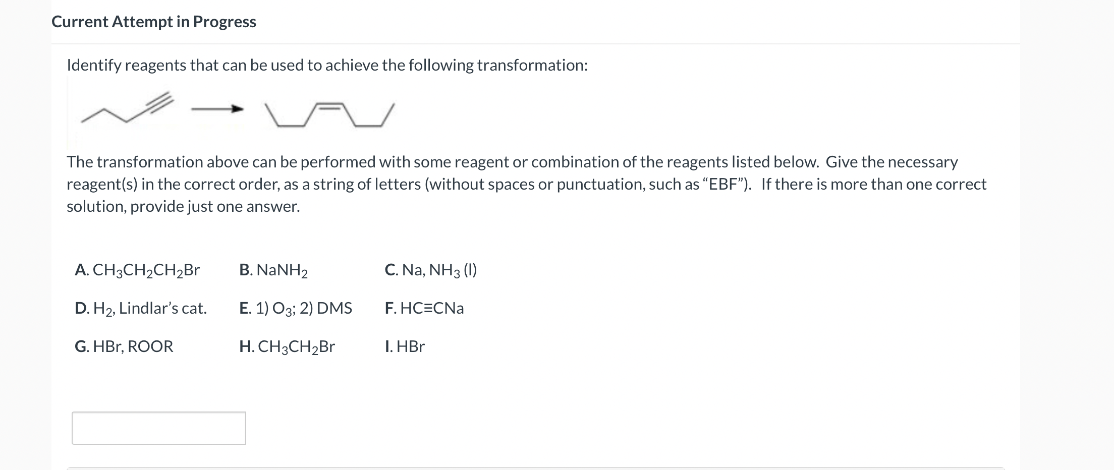 Solved Current Attempt in ﻿ProgressIdentify reagents that | Chegg.com