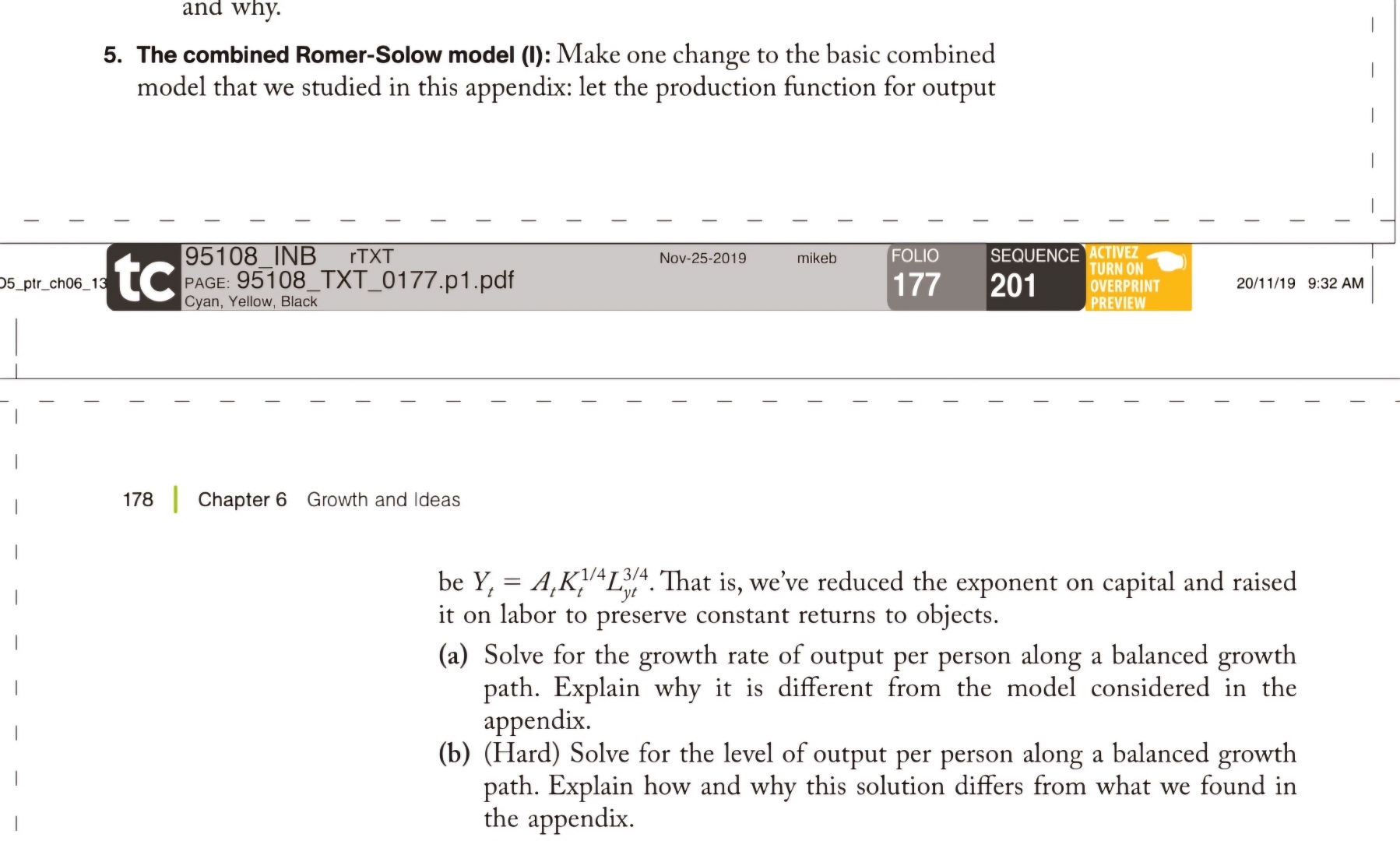 Solved The combined Romer-Solow model (I): Make one change | Chegg.com