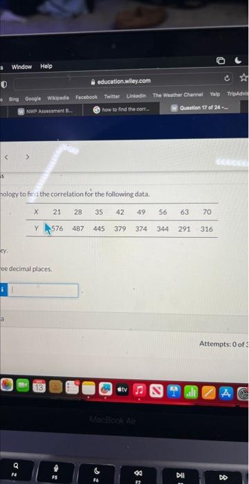 Solved hology to find the correlation for the following | Chegg.com