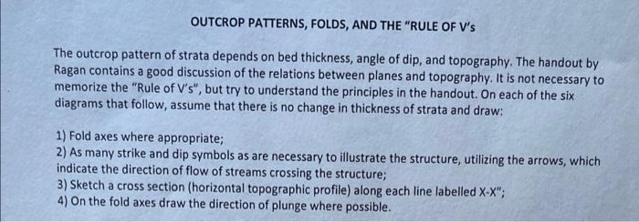 Solved OUTCROP PATTERNS, FOLDS, AND THE "RULE OF V's The | Chegg.com