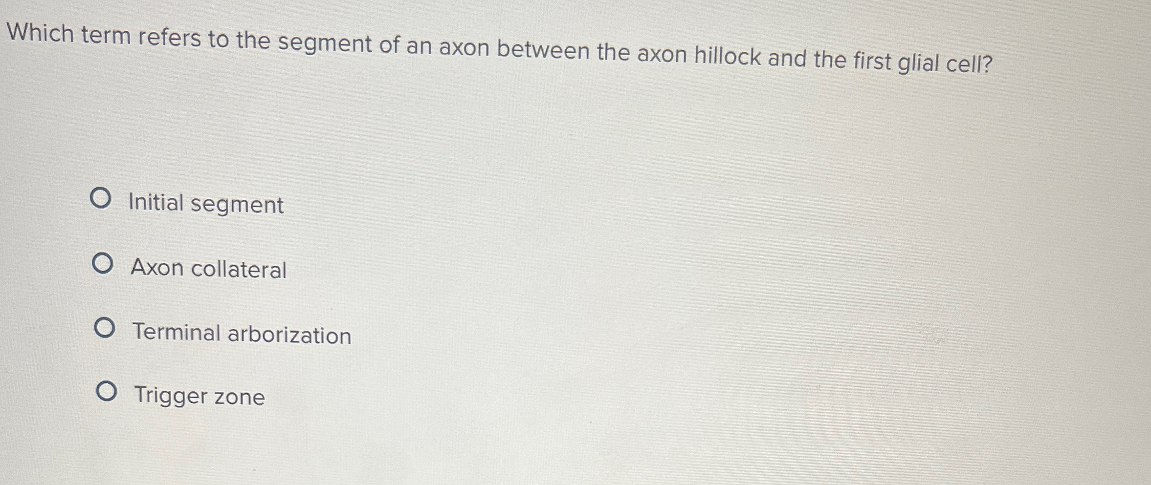 Solved Which Term Refers To The Segment Of An Axon Between