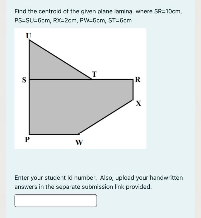 Solved Find the centroid of the given plane lamina, where | Chegg.com