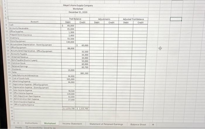 Solved ACCG 210 Excel Project #1 Preparation of the | Chegg.com