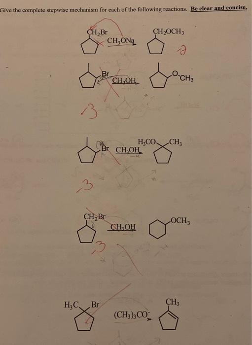 Solved Give the complete stepwise mechanism for each of the | Chegg.com