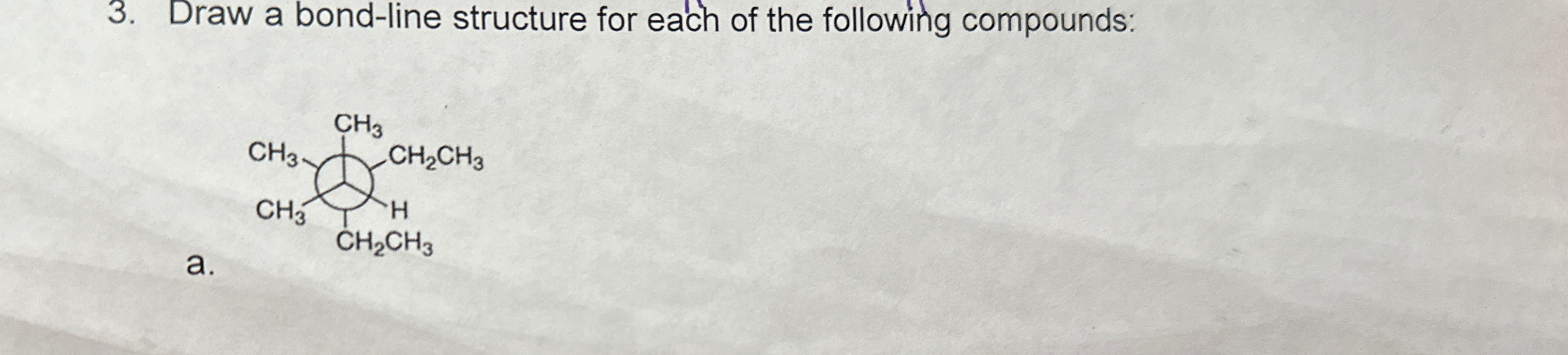 Solved Draw a bond-line structure for each of the following | Chegg.com