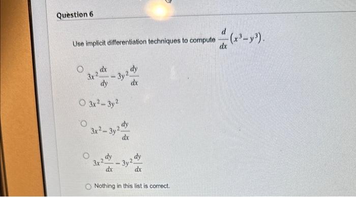 Solved Use implicit differentiation techniques to compute | Chegg.com